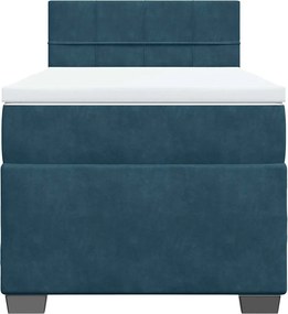 Box spring postel s matrací tmavě modrá 80 x 200 cm samet 3286166