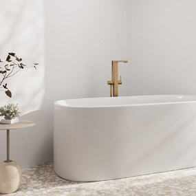 Hansgrohe Tecturis E, páková vanová volně stojící baterie na podlahu, kartáčovaný bronz, HAN-73445140