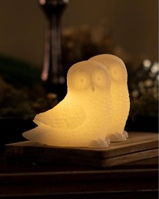 LED svíčky z pravého vosku na baterky, sova, bílá, 10 × 10 cm, sada 2 ks, CR2032