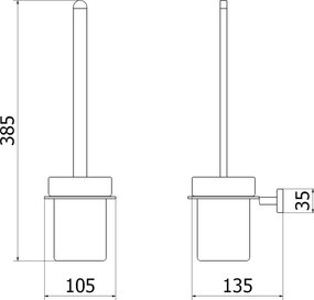 Mexen příslušenství, ARNO držák na wc kartáč, chrom, 7020750-00