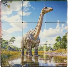 TEDDIES Hlavolam kostka 3x3 dinosaurus / Plast / Ve fólii / 6x6x6 cm /