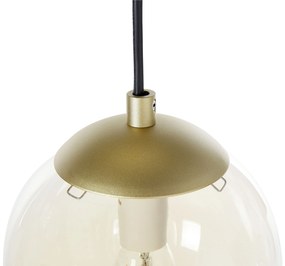 Závěsná lampa s 5 skleněnými stínidly zlatá NOEL Beliani