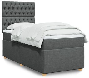 Box spring postel s matrací tmavě šedá 100 x 200 cm textil 3291199