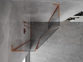 Mexen Mist L, pětiúhelníkový sprchový kout s křídlovými dveřmi, 90 x 90 cm, 8mm čiré sklo, měděný profil, 8A8L-090-090-65-00