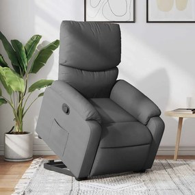 Zvedací polohovací křeslo tmavě šedé textil 3204825