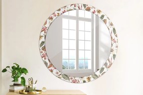 Kulaté dekorativní zrcadlo Vintage květiny fi 90 cm