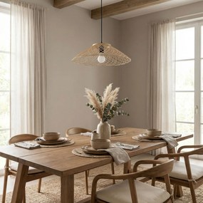 Toolight Natural, závěsné stropní svítidlo 40cm, 1xE27, APP1946-1CP, přírodní hnědá-černá, OSW-66076