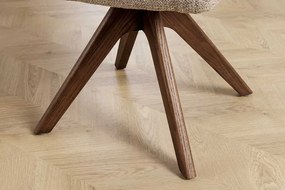 Designová otočná židle Yenibeth taupe / hnědá