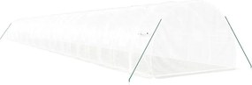 Skleník s ocelovým rámem bílý 72 m² 24 x 3 x 2 m 3188060