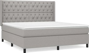 Box spring postel s matrací světle šedá 160 x 200 cm textil 3131681