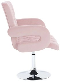 LuxuryForm Židle BOSTON VELUR na stříbrném talíři - světle růžová