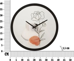 Nástěnné hodiny Flower A 40 cm černé