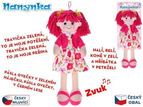 Panenka Nanynka 50 cm měkké tělo česky mluvící a zpívající Červená