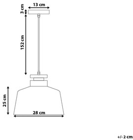 Bílá závěsná lampa DANUBE Beliani