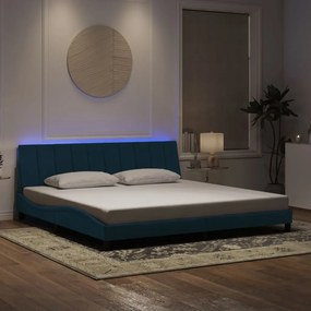 Rám postele s LED osvětlením bez matrace Hanko modrý 200 x 200 cm samet 3213803