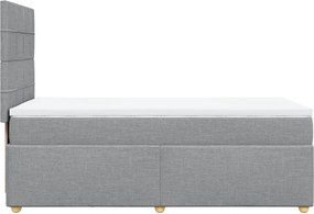Box spring postel s matrací světle šedá 80 x 200 cm textil 3291107