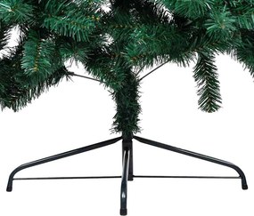 Umělý vánoční půl stromek s LED a sadou koulí zelený 180 cm 3077565