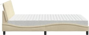 Postel s matrací Hanko krémová 140 x 190 cm textil 3310529