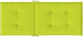 Podušky na židli vysoké opěradlo 4 ks jasně zelené 120x50x3 cm 314120