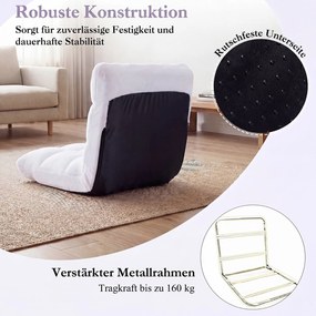 Costway Skládací židle stojací židle s nastavitelným opěradlem a pěnou s – bílý
