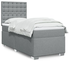 Box spring postel s matrací světle šedá 90x190 cm textil 3290357