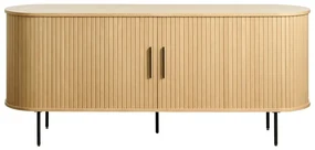 Nízká komoda v dekoru dubu s posuvnými dveřmi v přírodní barvě 76x180 cm Nola – Unique Furniture