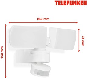 TF 315106TF TELEFUNKEN LED venkovní svítidlo 25 cm 2x15W 1550lm bílé - BRILONER