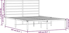 vidaXL Kovový rám postele s čelem 120 x 200 cm [352317] Barva: Černá