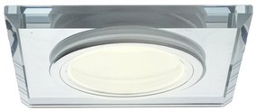 Podhledové svítidlo Glass Square, 1x skleněné/stříbrné kovové stínítko, s