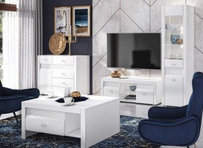 Casarredo - Komfort nábytek Vitrína AMARA úzká, bílá lesk
