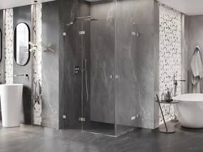 Mexen Lunar Duo výklopný sprchový kout 105 x 90 cm, 8mm čiré sklo, chromový profil, 834-105L-090P-01-00