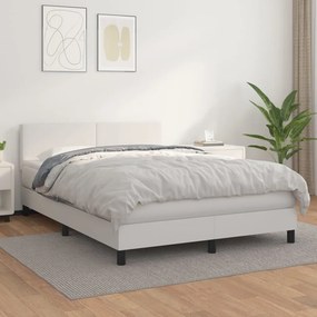 Box spring postel s matrací bílá 140x200 cm umělá kůže 3141006