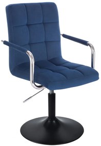 LuxuryForm Židle VERONA VELUR na černém talíři - modrá