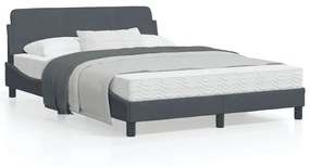 vidaXL Rám postele s čelem tmavě šedý 120 x 200 cm samet