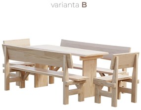 Set zahradního nábytku JASAN MASIV Přírodní sada 190 cm: 1x stůl+2x lavice Osobní odběr/vlastní doprava