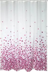 MSV MALTA sprchový závěs motiv růžový bílý / 180 x 200 cm / polyester