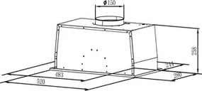 MPM MPM-54-OWS-01 černá / Digestoř / Vestavná / 520 mm / 518,8 m3/h /