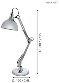 Eglo 94702 - Stolní lampa BORGILLIO 1xE27/40W/230V