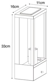 Venkovní nástěnné svítidlo černé se zlatým senzorem soumraku - Rotterdam