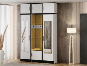 Šatní skříň s nástavcem ROJ 12 bílý + tanina žlutý