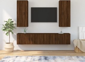 vidaXL 4dílný set TV skříněk kompozitní dřevo [3188849] Barva: bílá s vysokým leskem