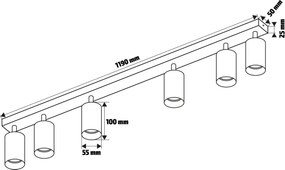 Brilagi - Bodové svítidlo SELE 6xGU10/30W/230V bílá/dekor dubu