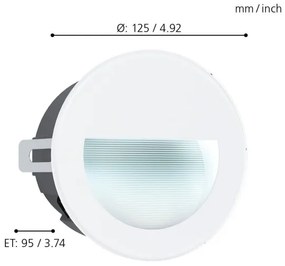 Eglo 99577 - LED Venkovní zápustné svítidlo ARACENA LED/2,5W/230V IP65 bílá