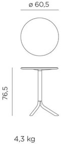 Nardi Šedo hnědý plastový zahradní stůl Spritz 60,5 cm