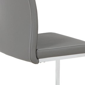 Jídelní židle šedá koženka / chrom Autronic DCL-411 GREY