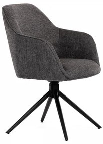 Jídelní konferenční židle tmavě šedá černé kovové nohy otočný mechanismus HC-536 GREY2