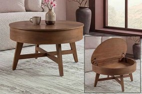 Designový konferenční stolek Rajnish 70 cm hnědé mango