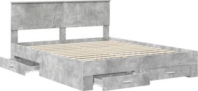 Rám postele s čelo Betonově šedá 160 x 200 cm Kompozitní dřevo 3410873
