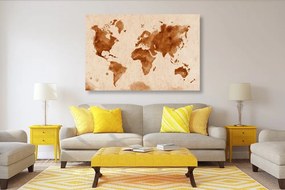 Obraz mapa světa v retro provedení - 60x40 cm