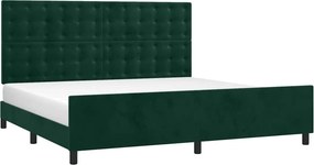 Rám postele bez matrace tmavě zelená 200 x 200 cm samet 3126022
